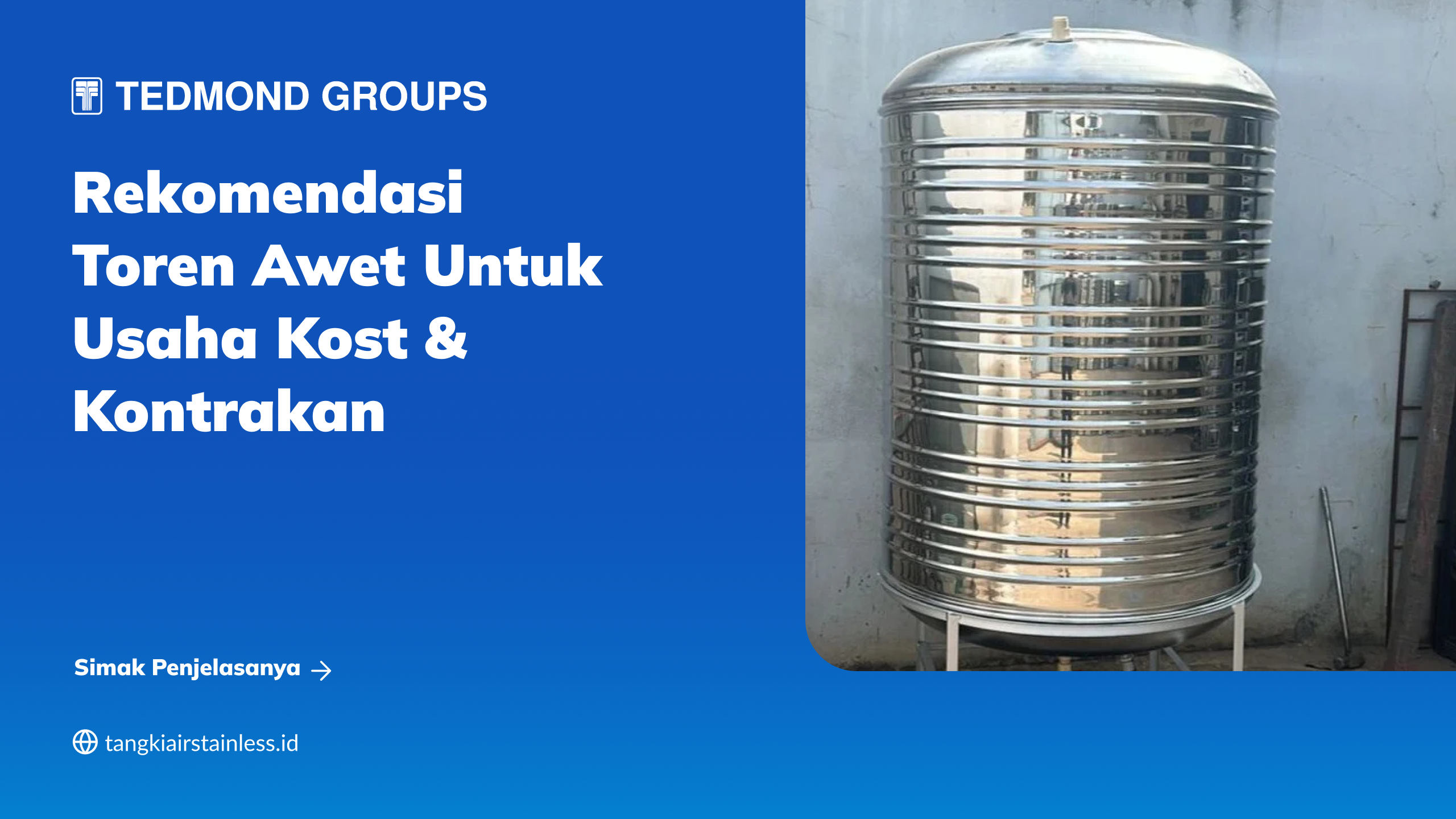 Rekomendasi Toren Awet untuk Usaha Kost & Kontrakan - Toren Air Stainless